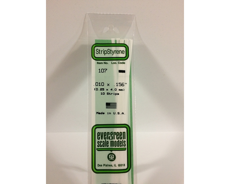 EVERGREEN Listello polistirene 0,25x4 mm (10 pz) - EV0107 | Modellismo.it